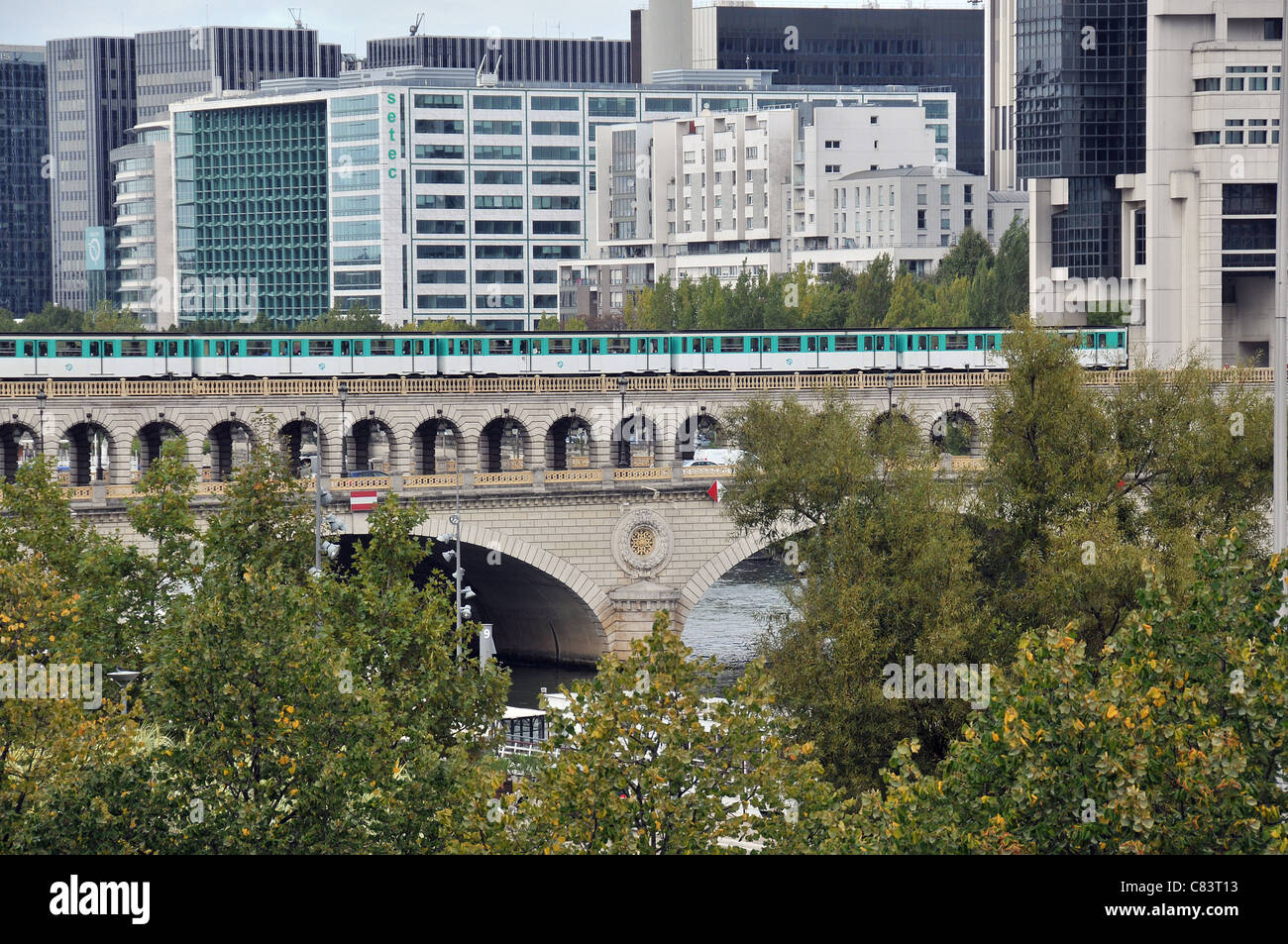 Metro on Bercy bridge Paris France Stock Photo - Alamy