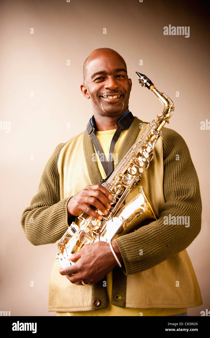 African jazz musician playing saxophone hi-res stock photography and ...