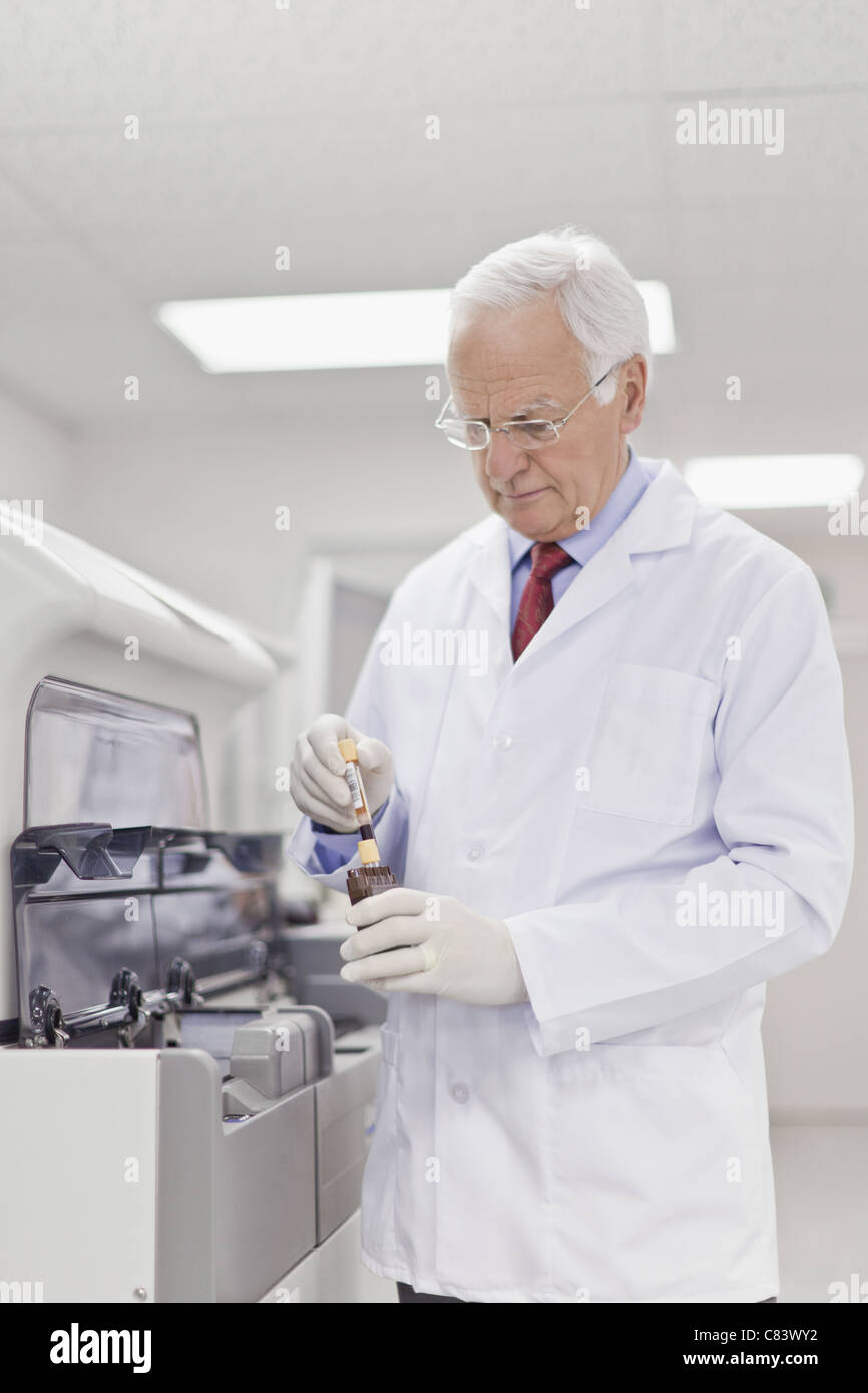 Scientist working in pathology lab Stock Photo - Alamy