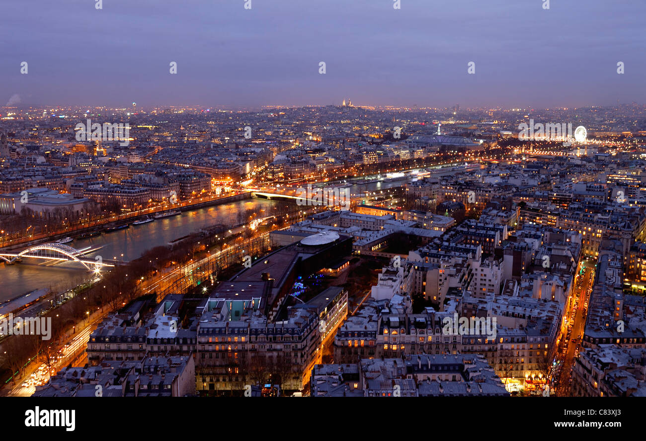 Paris rooftops night hi-res stock photography and images - Alamy
