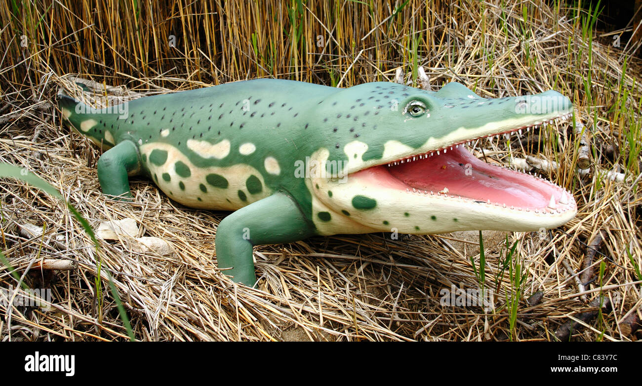 Mastodonsaurus in Leba Park (dinosaur theme park), Poland Stock Photo ...
