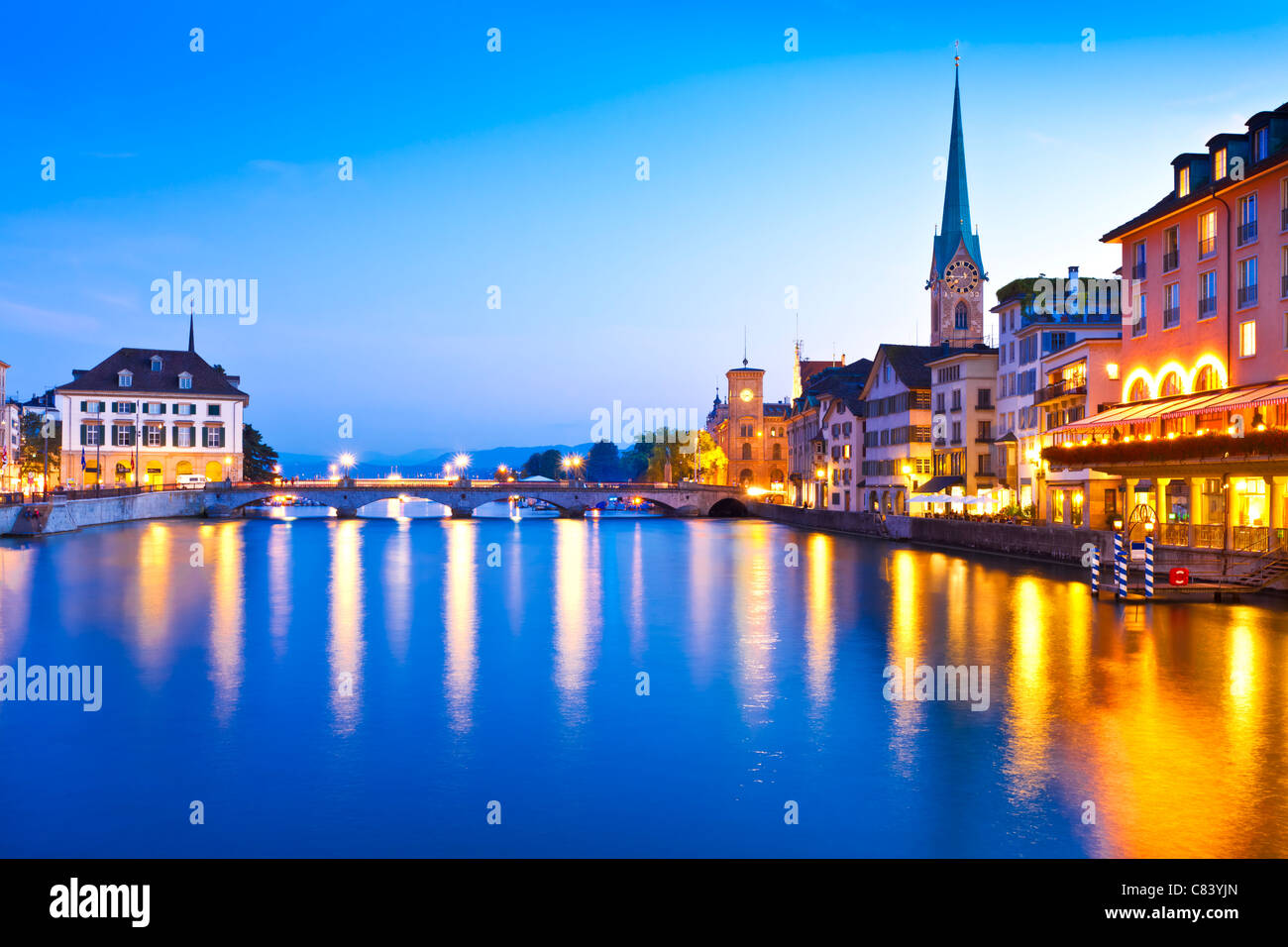 Zurich skyline at night hi-res stock photography and images - Alamy