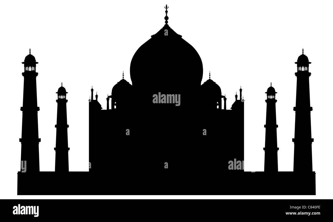 Taj mahal temple silhouette. Vector illustration for design use Stock ...