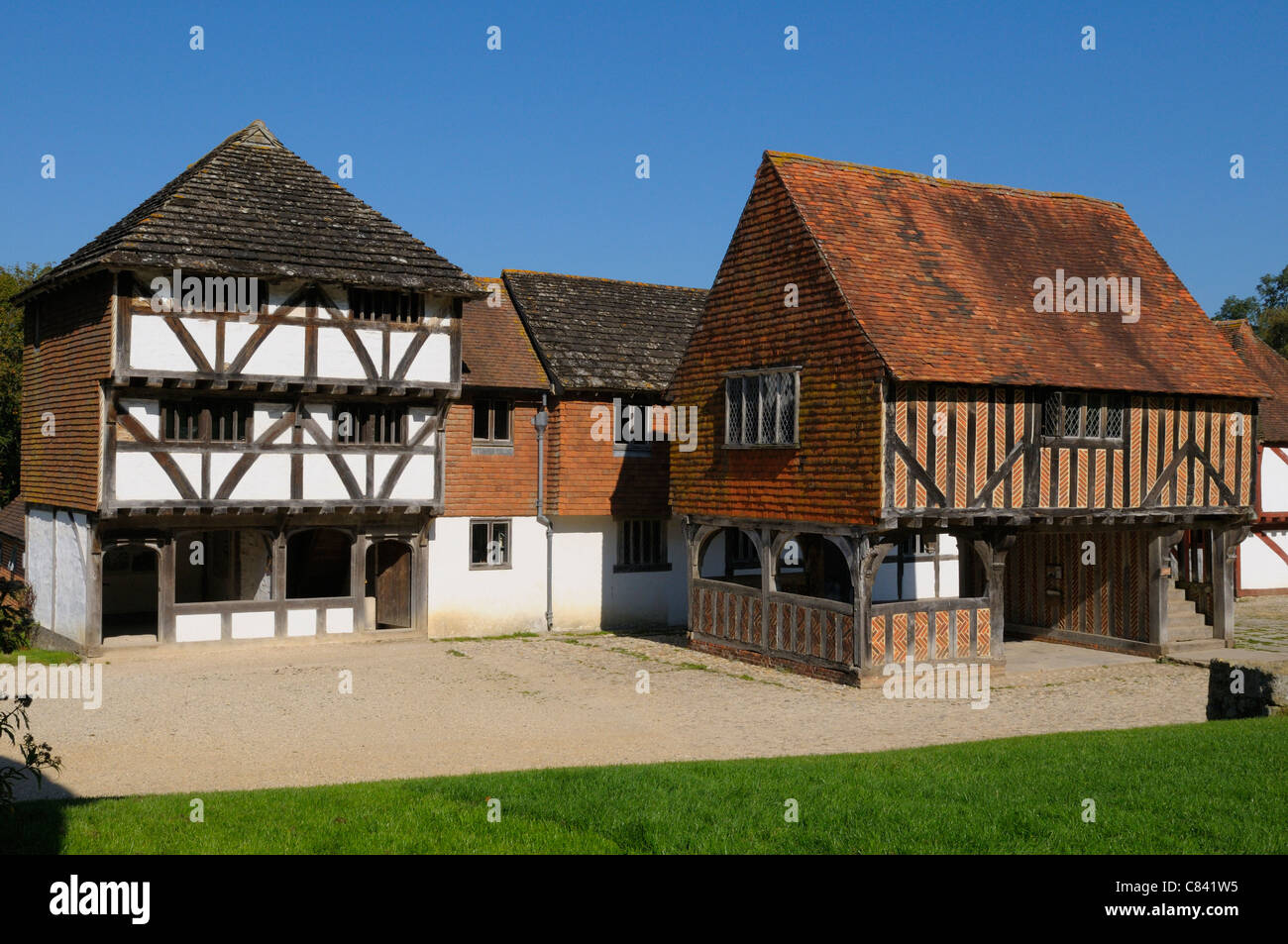 Medieval Market Square buildings at the Weald and Downland Open Air ...