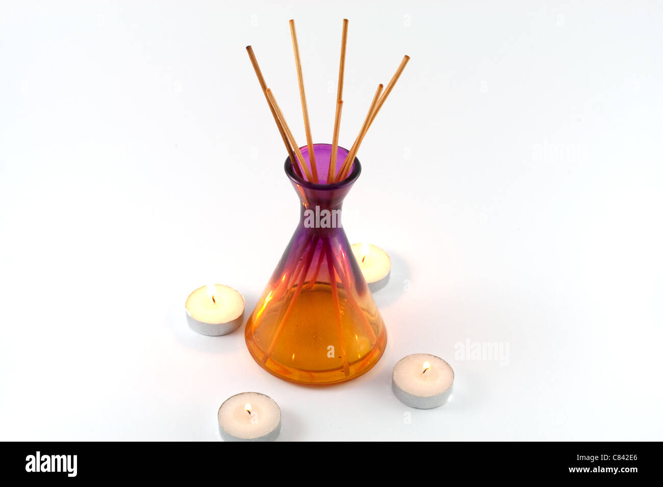 Smelling sticks and candles isolated on white background Stock Photo ...