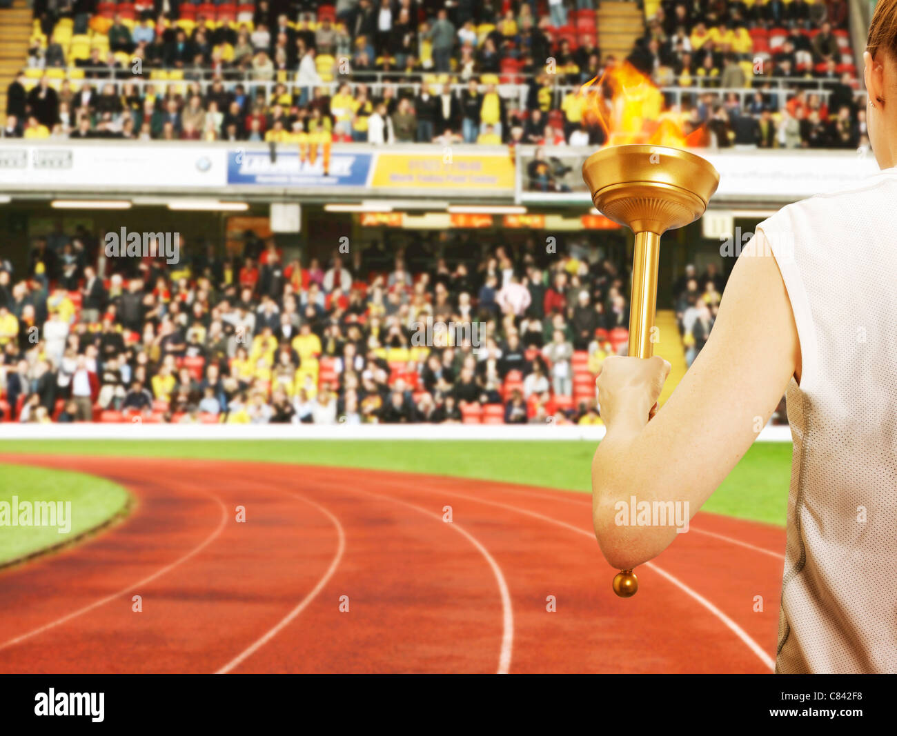 Olympic torch runner hi-res stock photography and images - Alamy