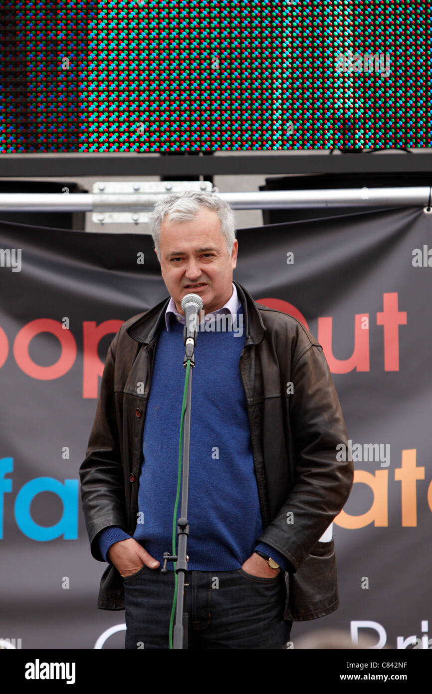 A speaker addresses the Anti War Mass Assembly on the 10th anniversary ...