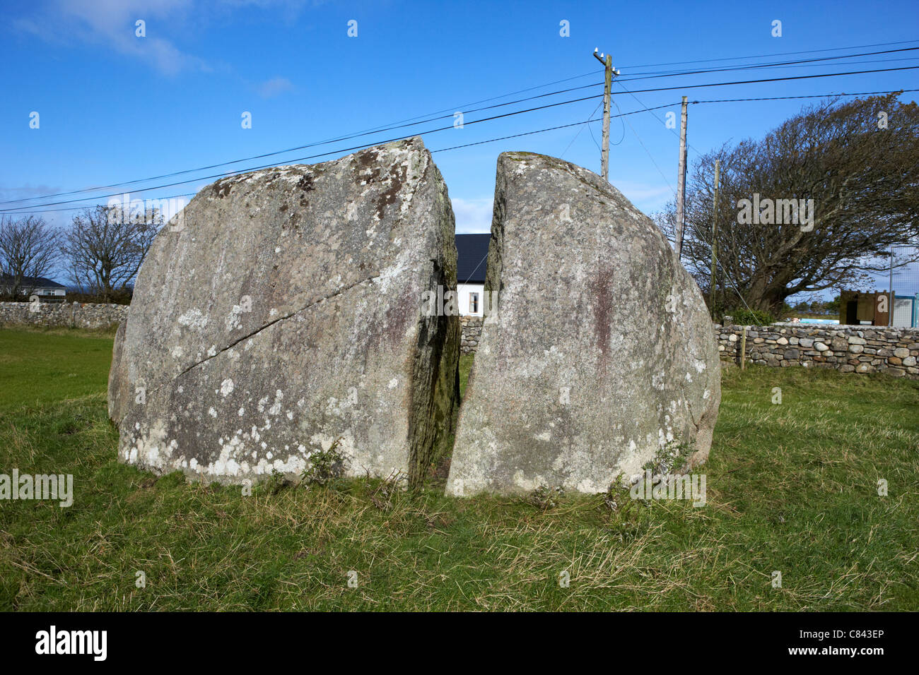 ice age boulder known as the split rock in kileenduff easkey county ...