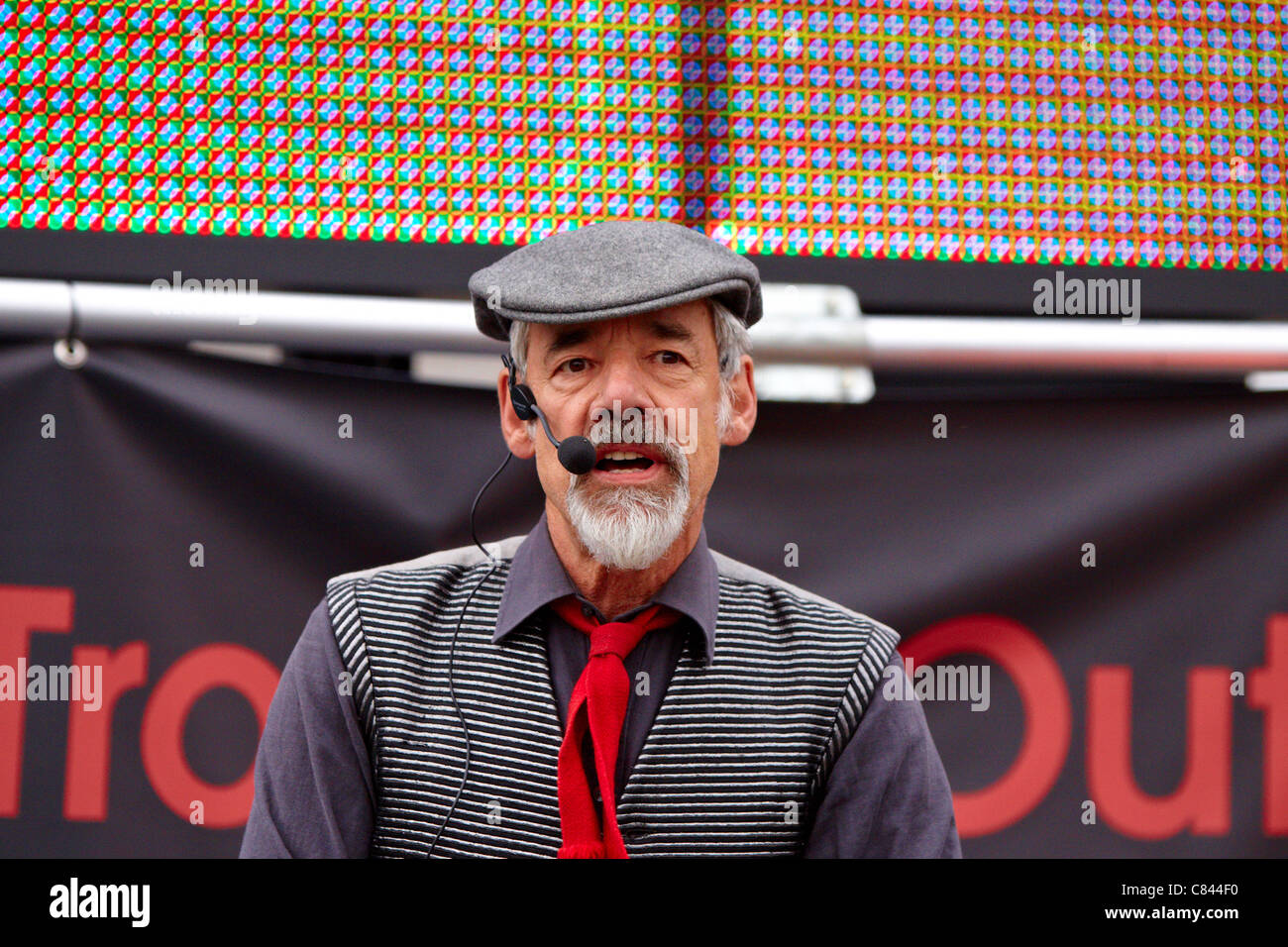 Actor Roger Lloyd Pack performs at the Anti War Mass Assembly on the ...