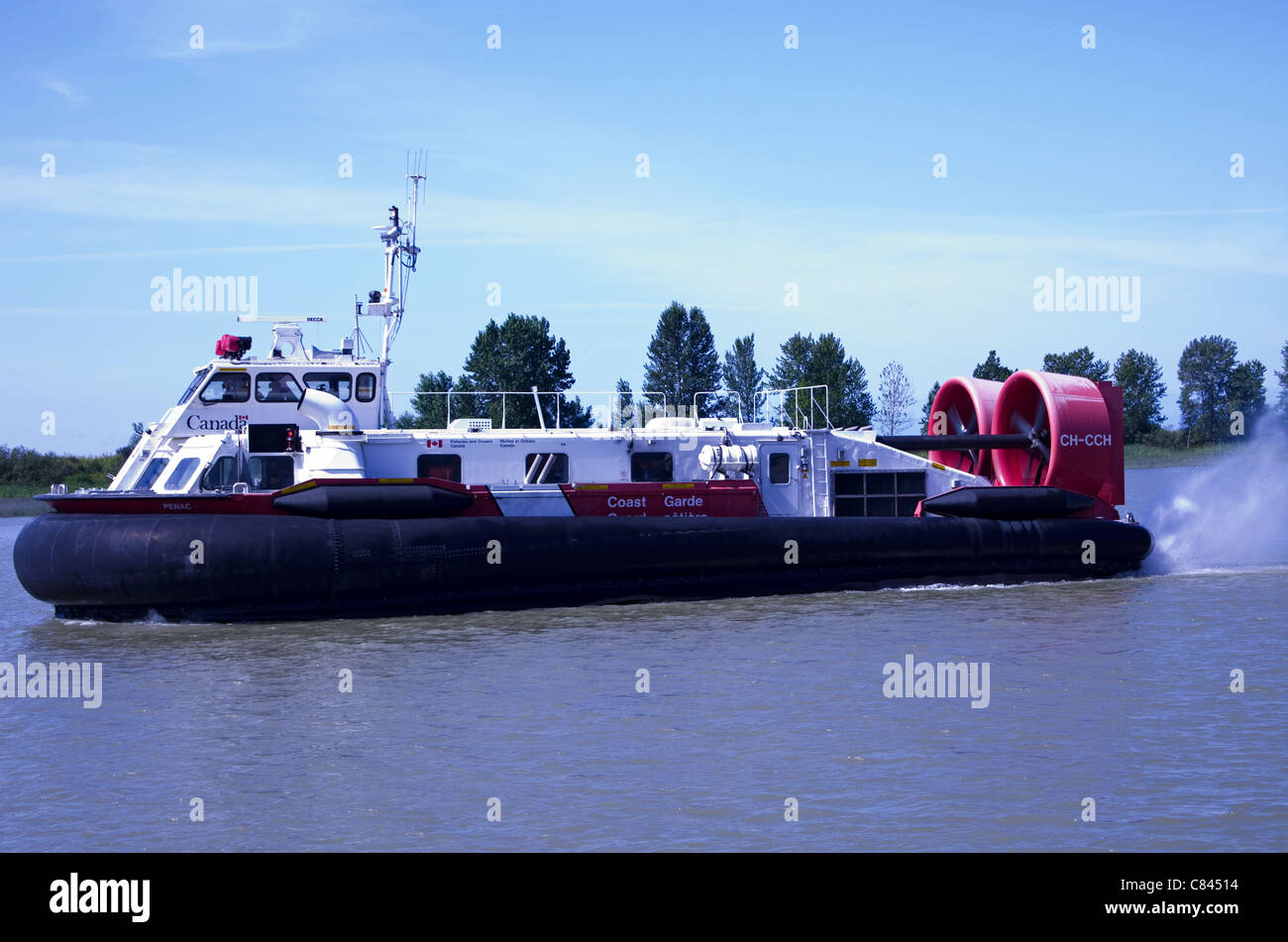 Canadian Coastguard /fish and wildlife hovercraft on the fraser river ...