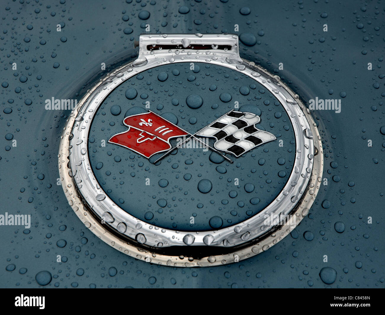 Corvette gas cap in the rain Stock Photo - Alamy