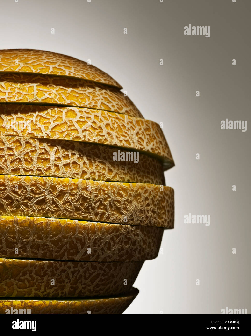 Close up of stack of melon slices Stock Photo - Alamy