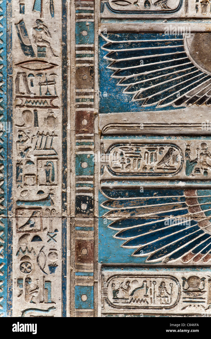 Interior details dendera temple showing hi-res stock photography and ...