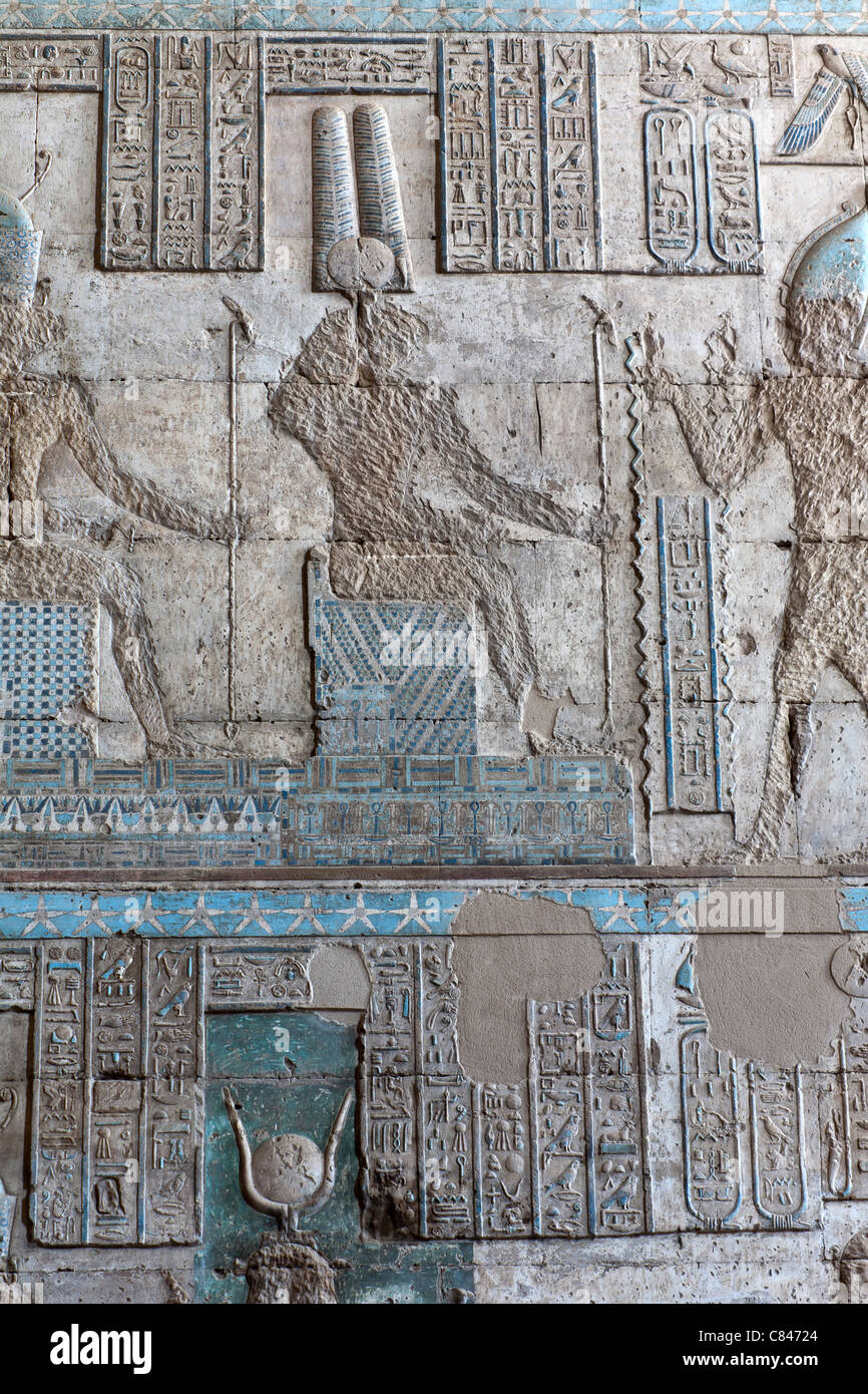 Interior details dendera temple showing hi-res stock photography and ...
