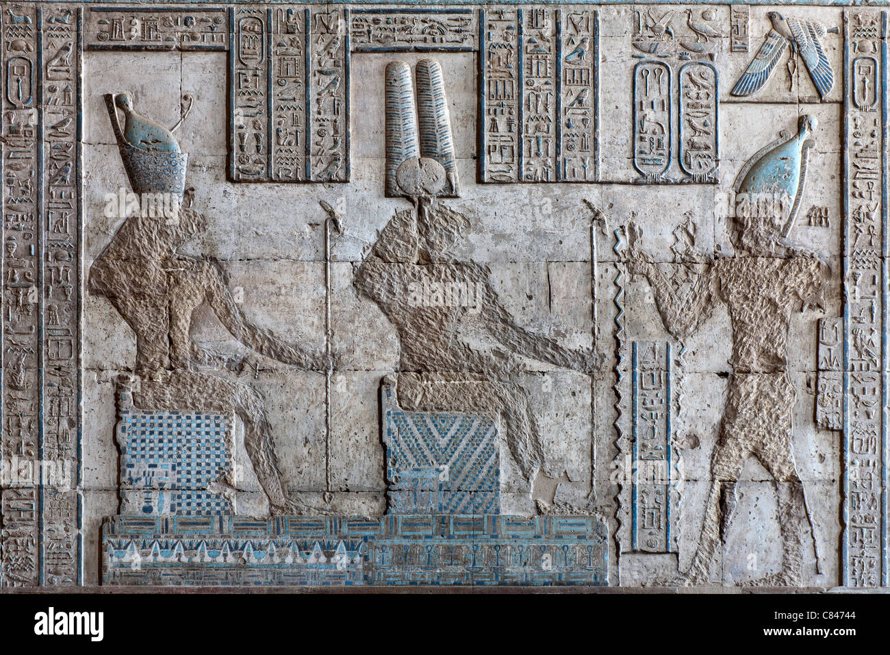 Interior details dendera temple showing hi-res stock photography and ...