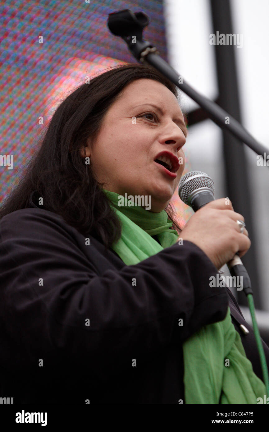 A speaker addresses the Anti War Mass Assembly on the 10th anniversary ...