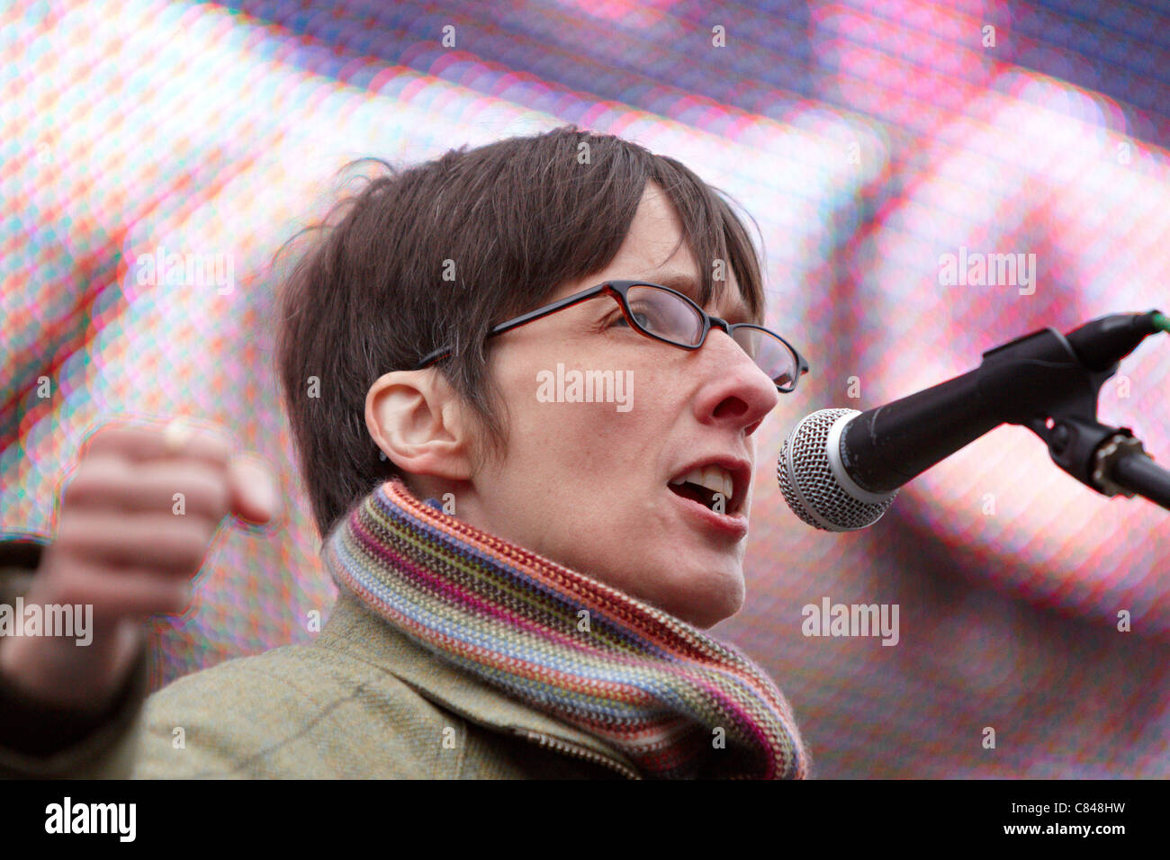 Author Alison Kennedy addresses the Anti War Mass Assembly on the 10th ...