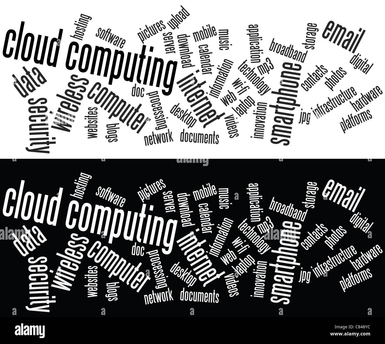 cloud computing conceptual backgrounds, with keywords and concepts ...