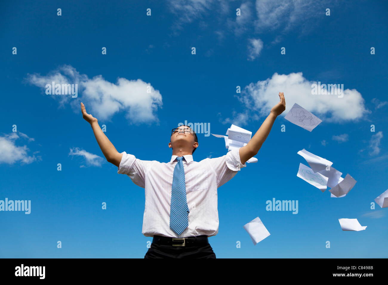 Man throwing away papers hi-res stock photography and images - Alamy