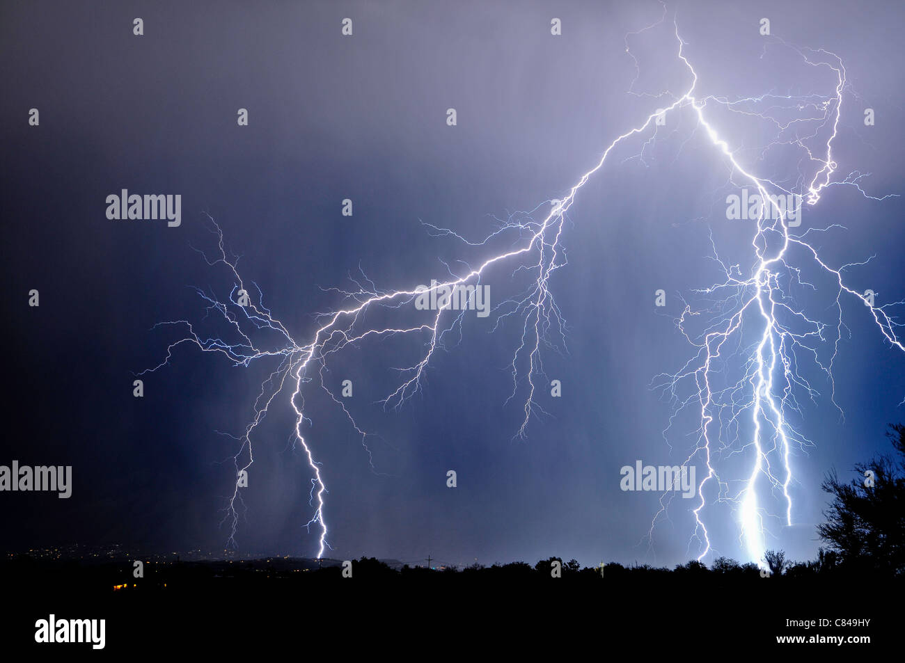 Lightning over Tucson Stock Photo - Alamy