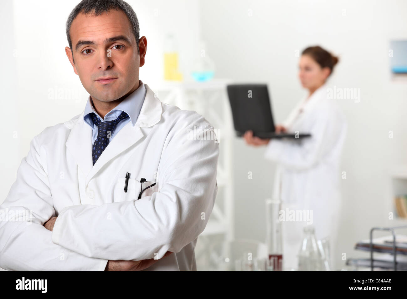a scientist and his assistant Stock Photo - Alamy