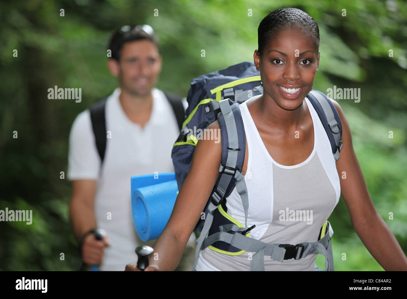 portrait of a woman hiking Stock Photo - Alamy