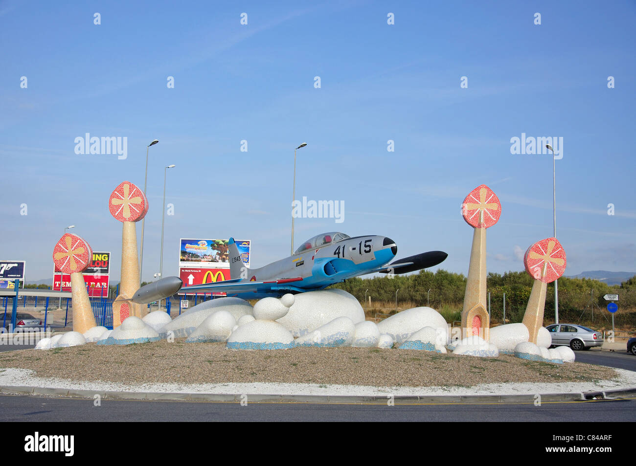 Classic aircraft sculpture at Reus Airport, Reus, Costa Daurada ...