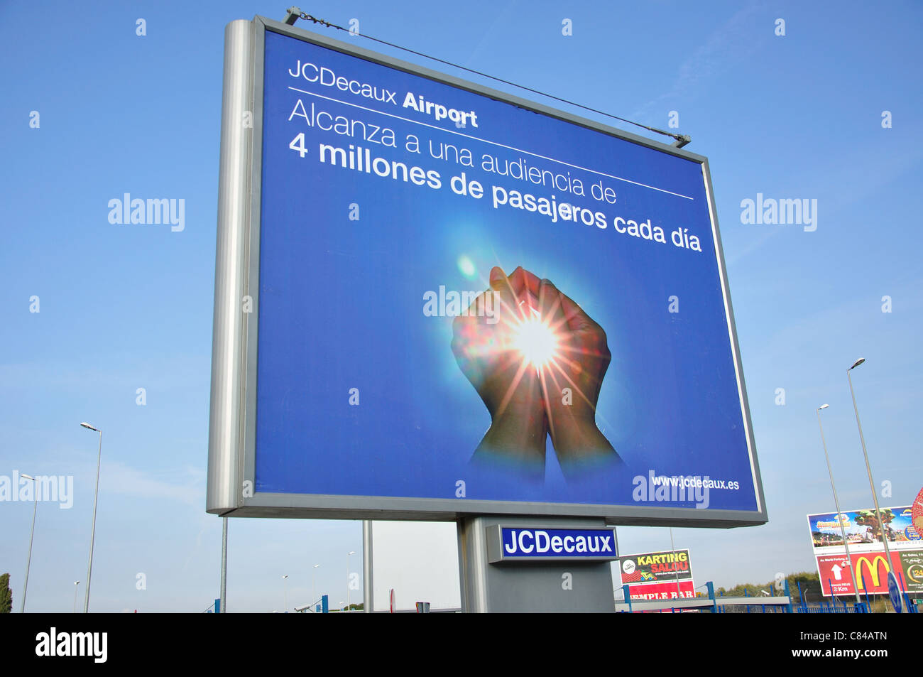 Advertising hoarding at Reus Airport, Reus, Costa Daurada, Province of ...