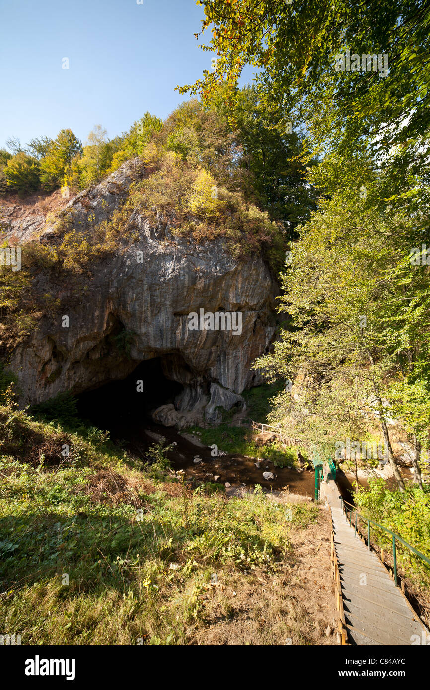 Entrance to the Bolii Cave in Romania, Parang mountain Stock Photo - Alamy