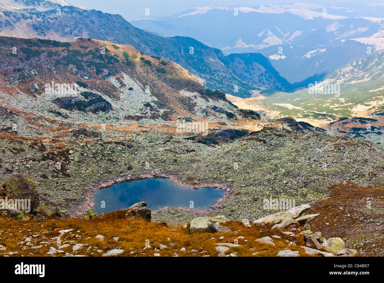 Aerial view of Lake Mandra in Parang mountains, Romania Stock Photo - Alamy