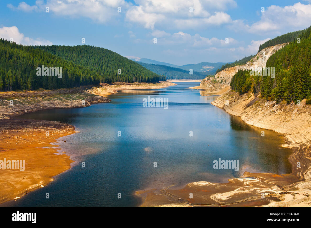 Landscape with lake Oasa in Romanian Carpathians Stock Photo - Alamy