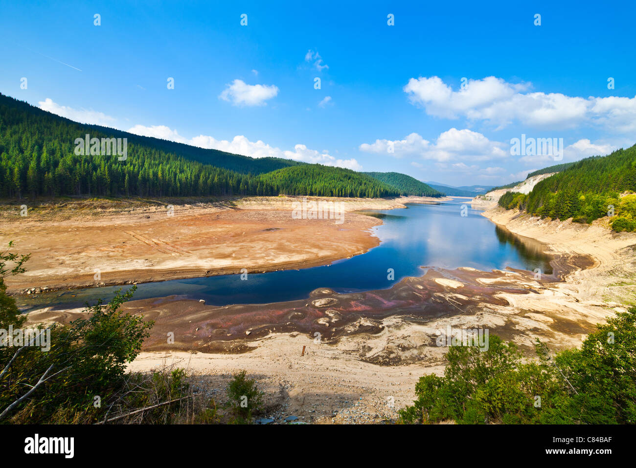 Landscape with lake Oasa in Romanian Carpathians Stock Photo - Alamy