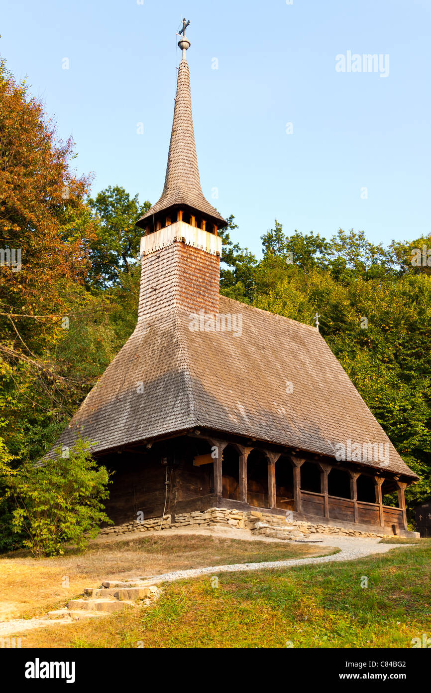 Medieval antique wooden church in Romania Stock Photo - Alamy