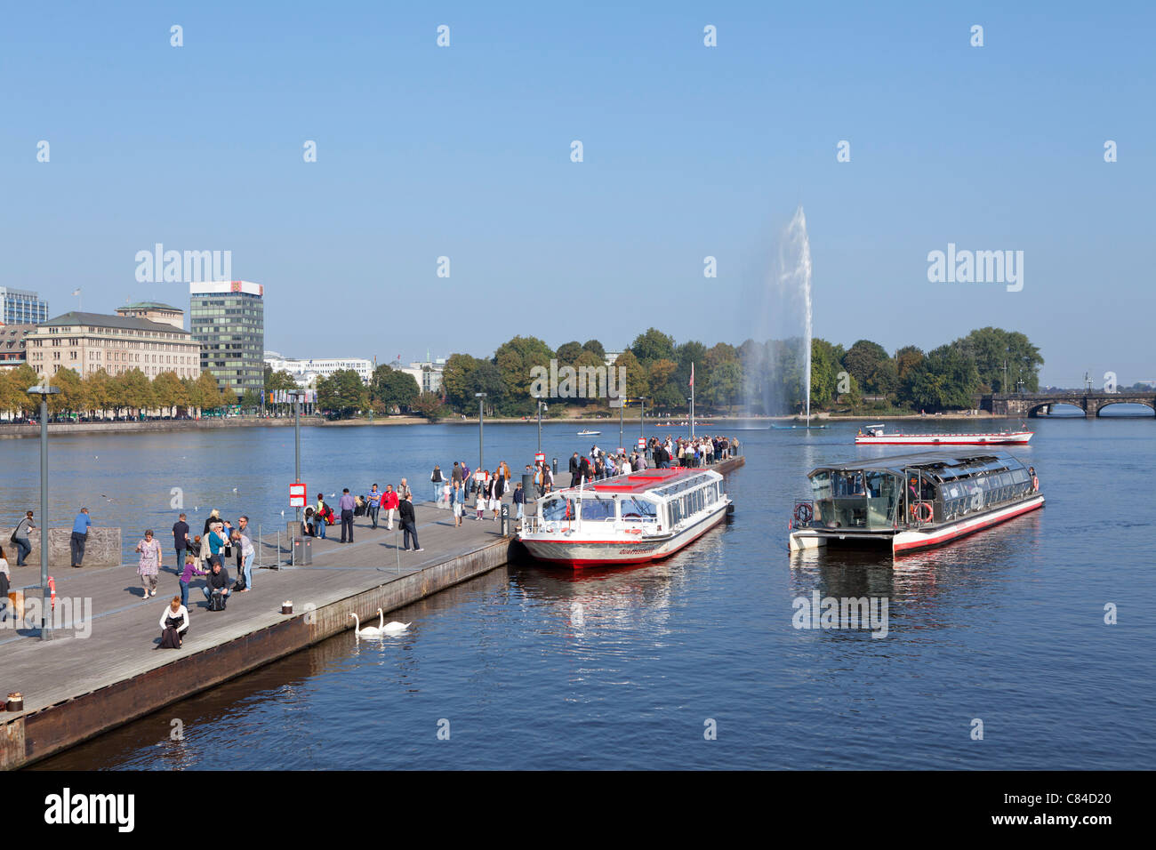 Binnenalster, (inner Lake Alster), Hamburg, Germany Stock Photo - Alamy
