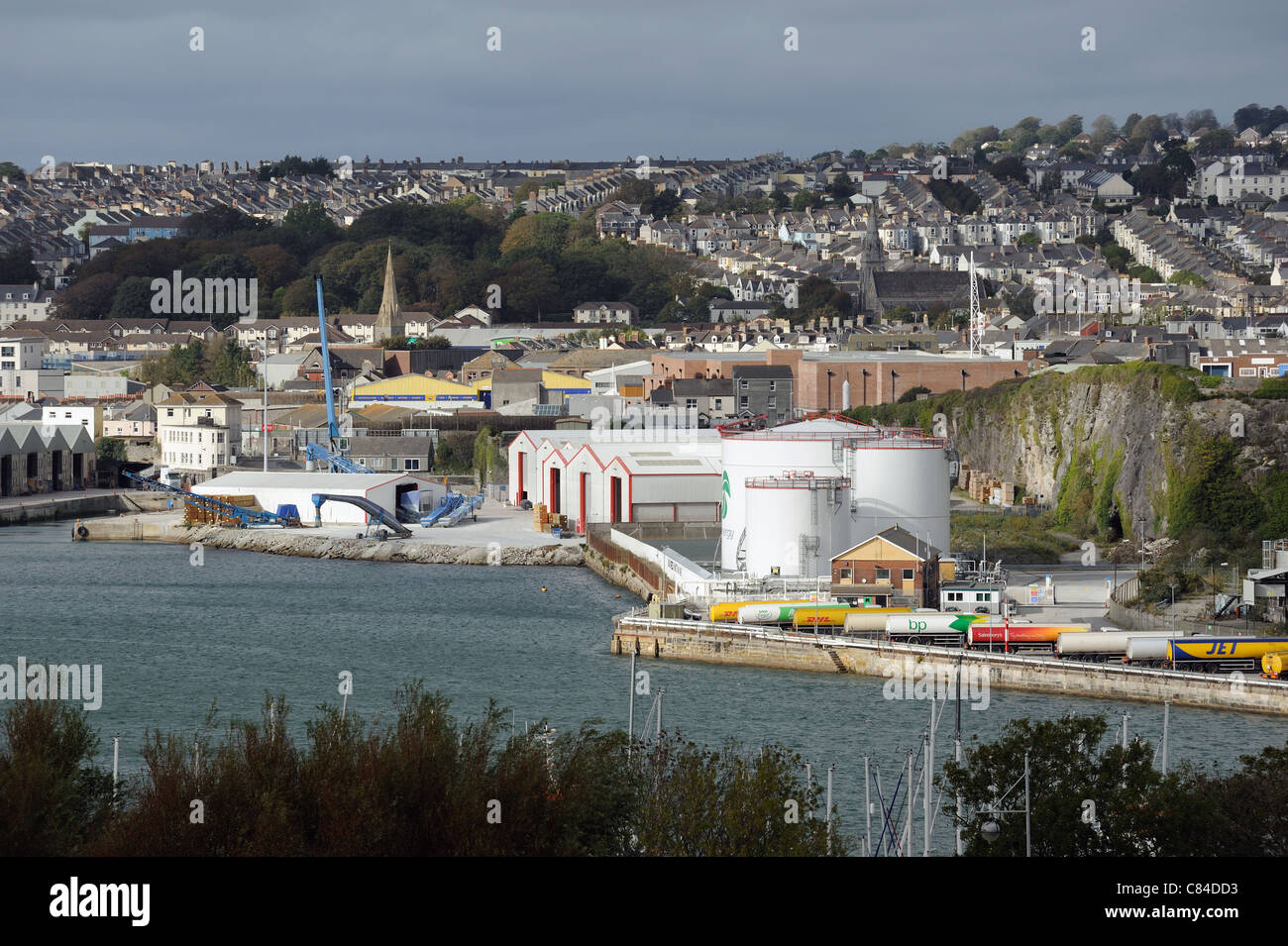 Mayflower & Cattledown Fuel Terminal Plymouth Devon England UK Stock ...