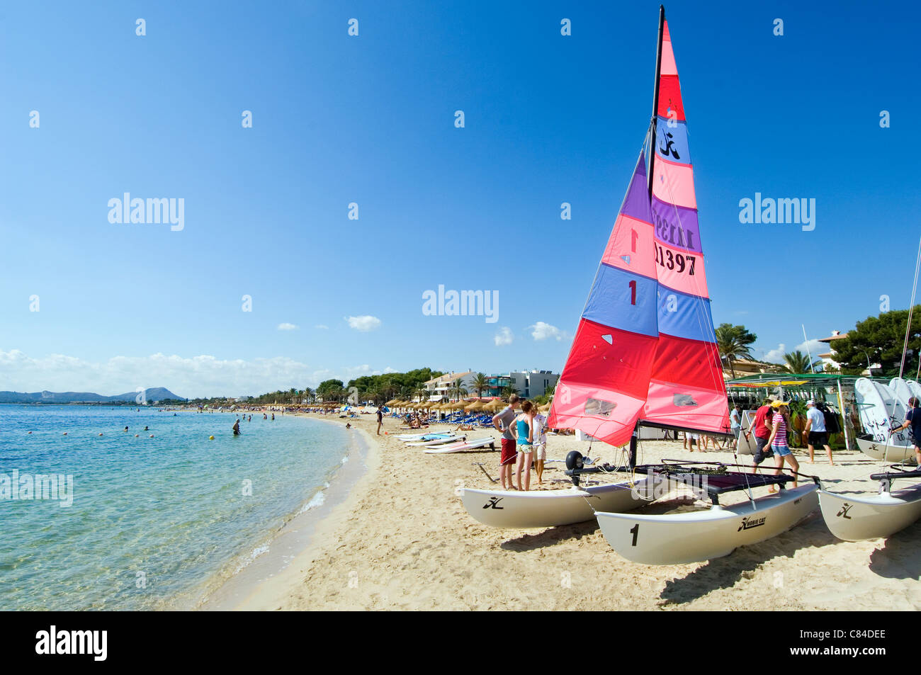 Mallorca, Port Pollenca, Water Sports, Beach Stock Photo - Alamy