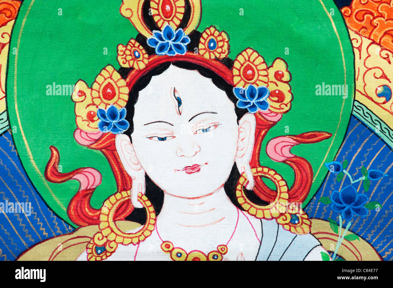 Tibetan buddhist thangka painting white hi-res stock photography and ...
