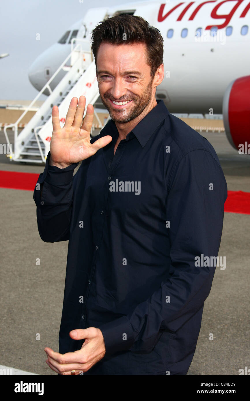 HUGH JACKMAN VIRGIN AMERICA UNVEILS DREAMWORKS PICTURES "REAL STEEL ...