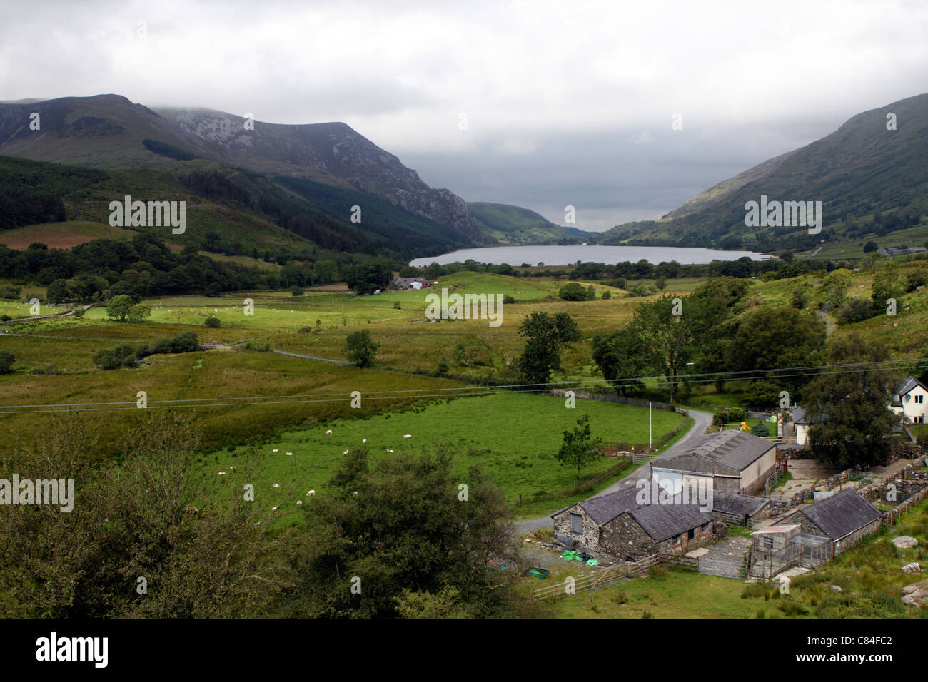 Cottages and farms in the mountains of North Wales UK Stock Photo - Alamy