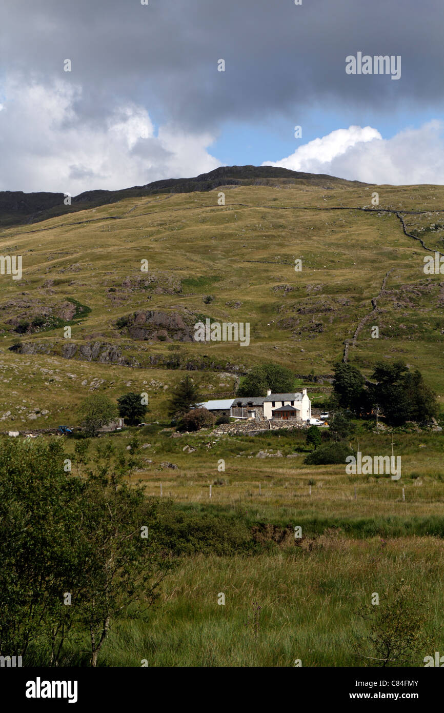 Cottages and farms in the mountains of North Wales UK Stock Photo - Alamy