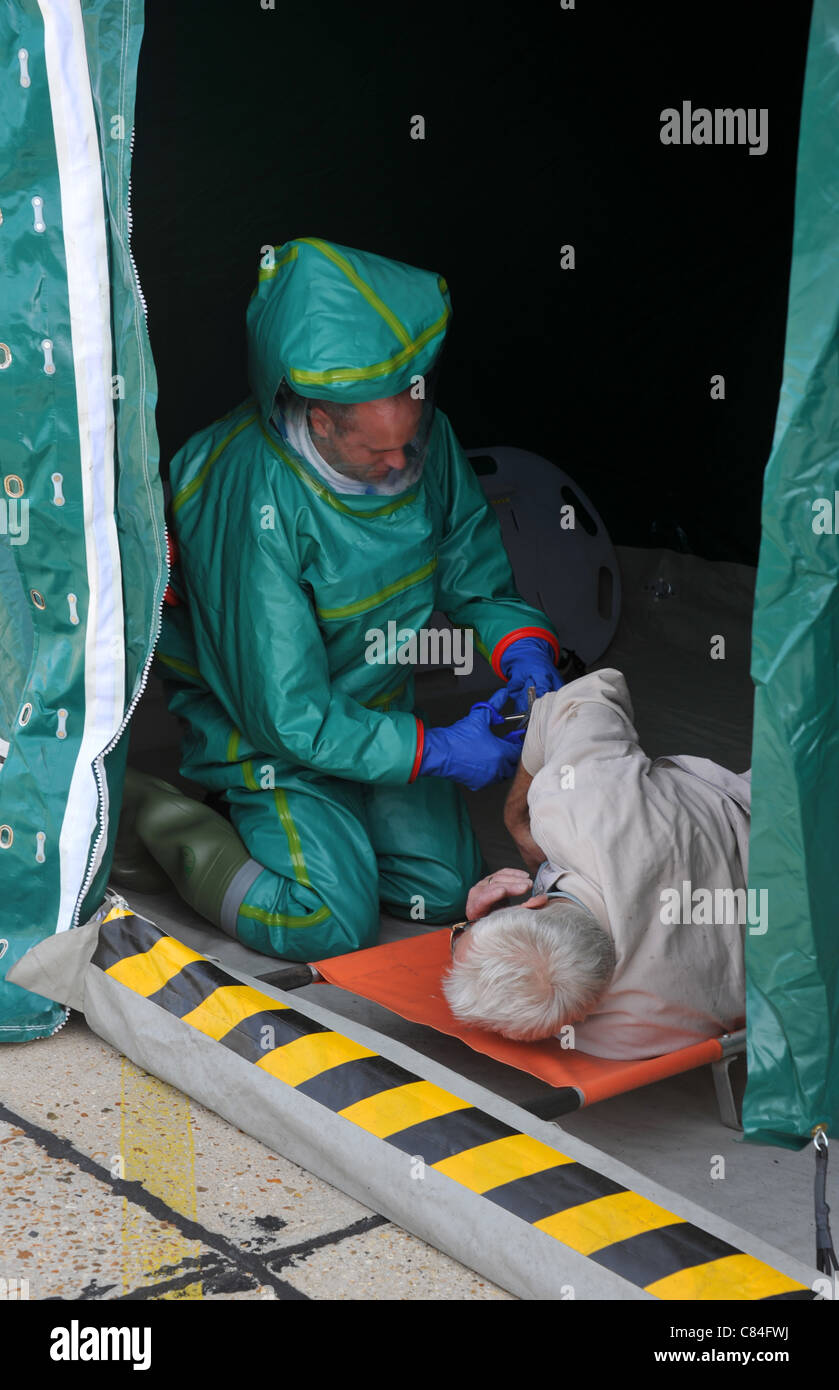 UK, Major disaster exercise at the olympic sailing venue, Portland in ...