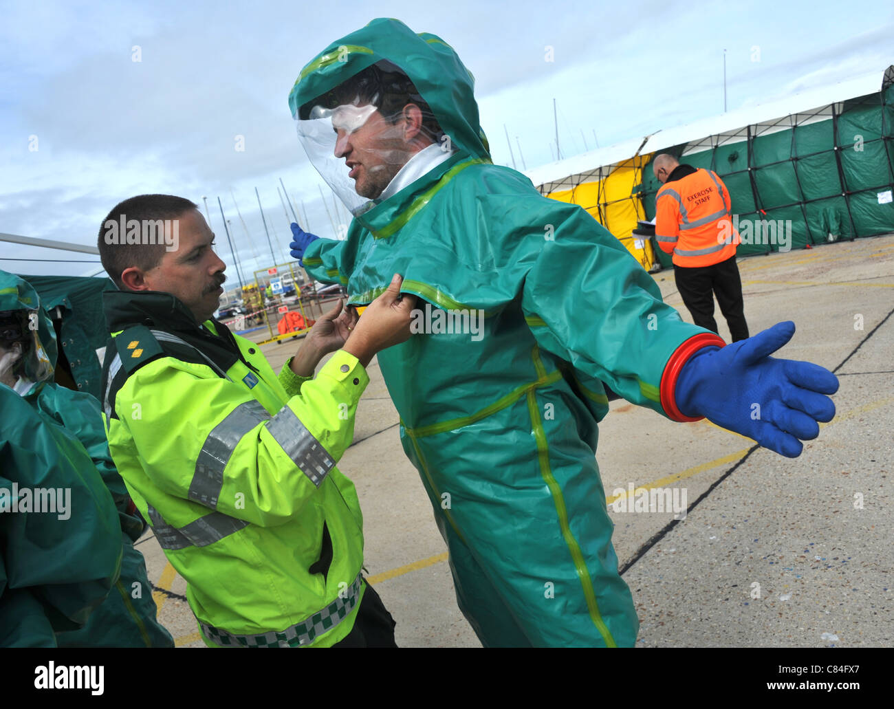 UK, Major disaster exercise at the olympic sailing venue, Portland in ...