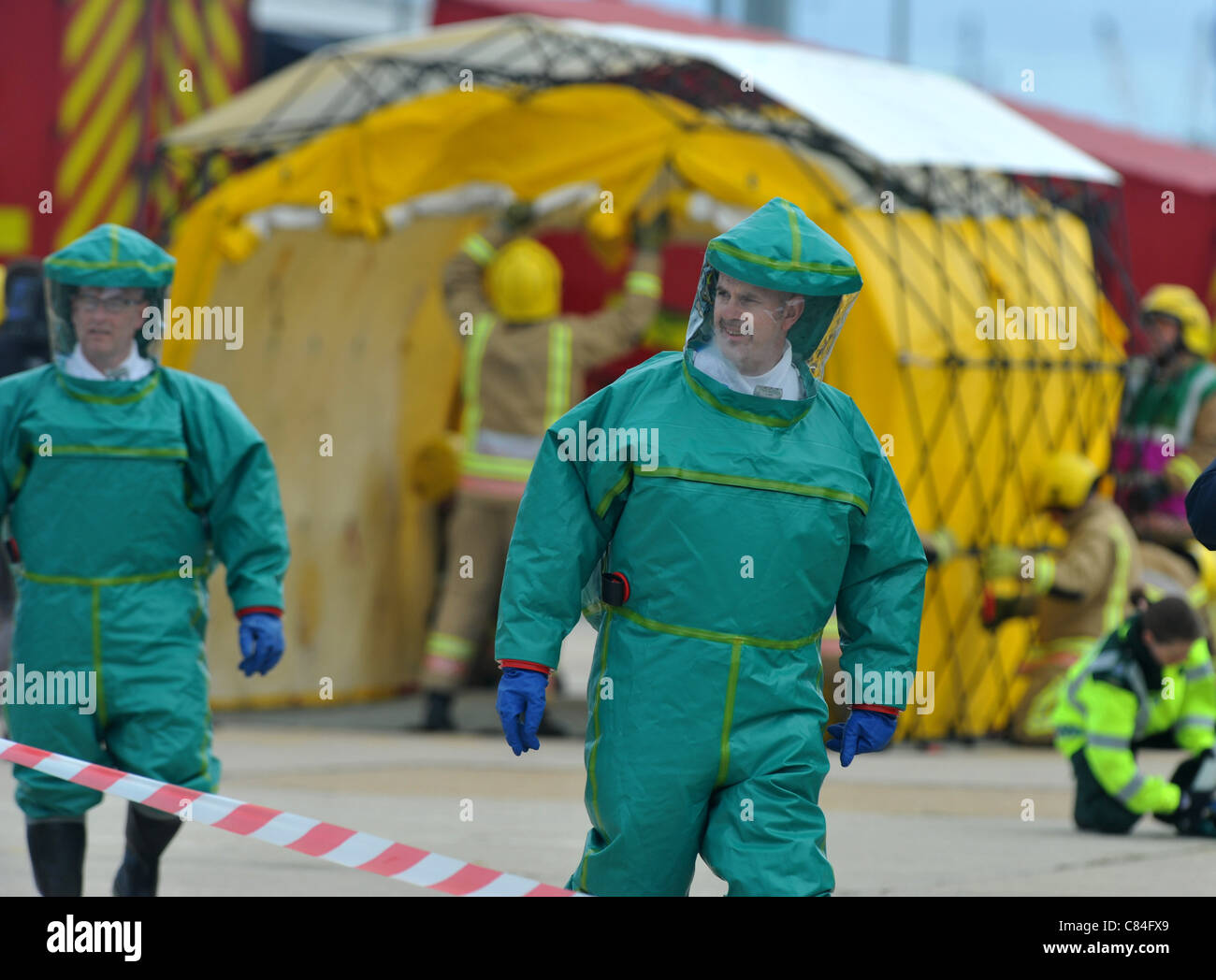 UK, Major disaster exercise at the olympic sailing venue, Portland in ...