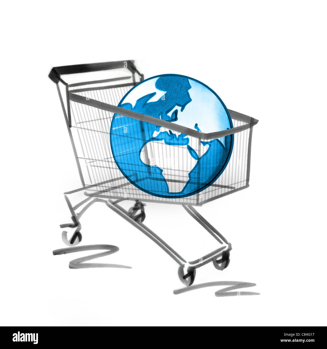 Earth in shopping trolley Cut Out Stock Images & Pictures - Alamy