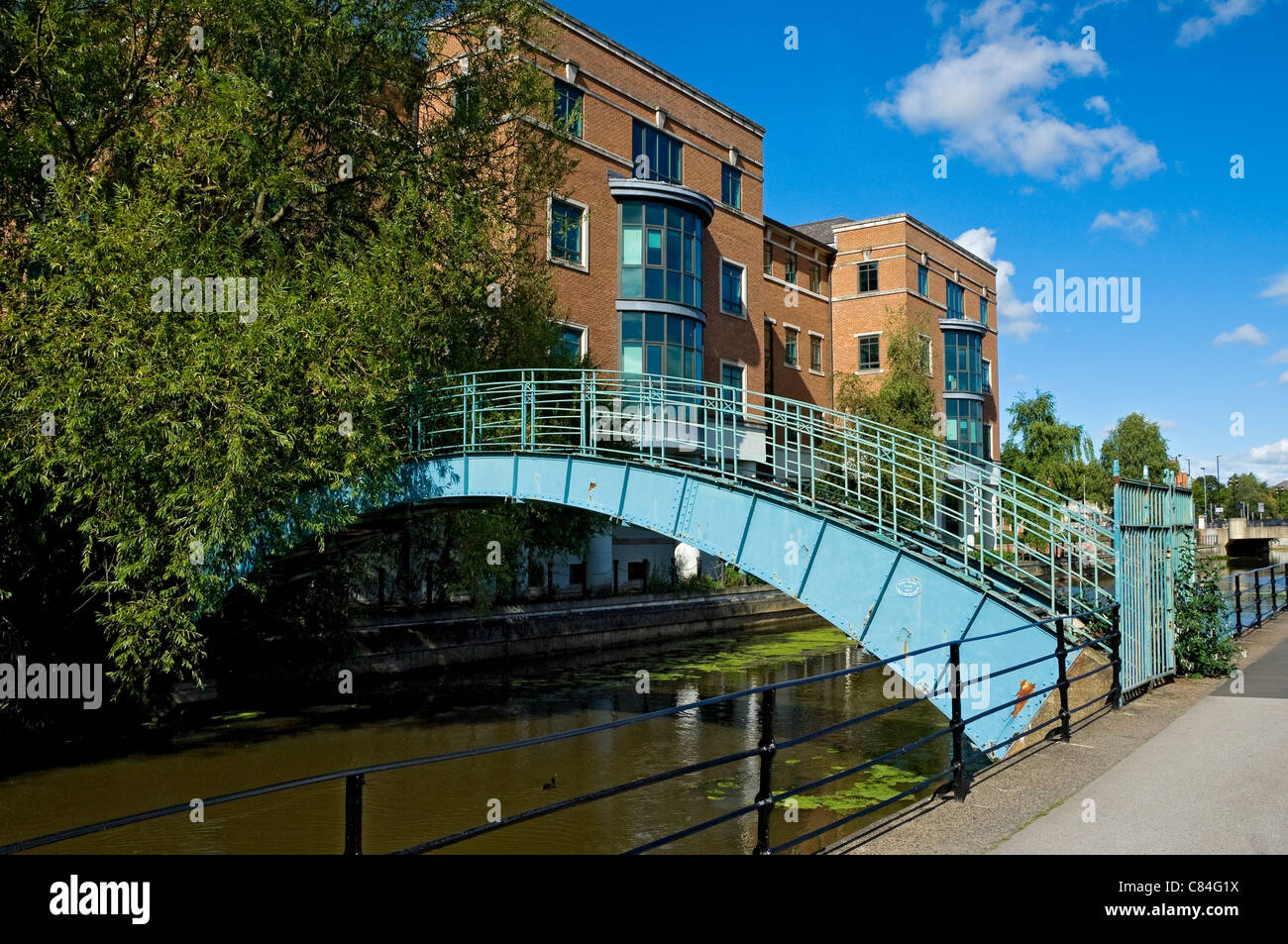 Monk Bridge footbridge across River Foss in summer York North Yorkshire ...