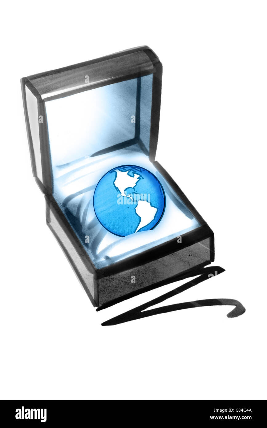 Earth in jewelry box Stock Photo - Alamy