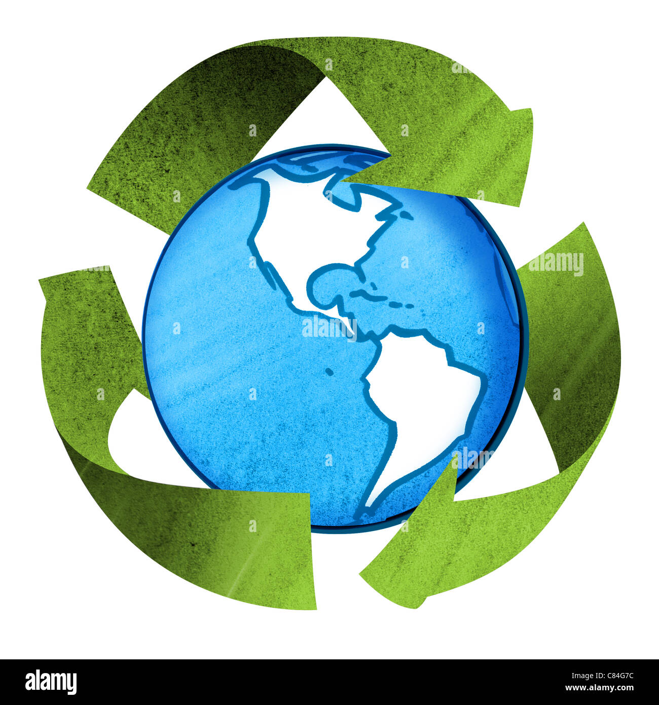 Recycling symbol enveloping planet earth Stock Photo - Alamy