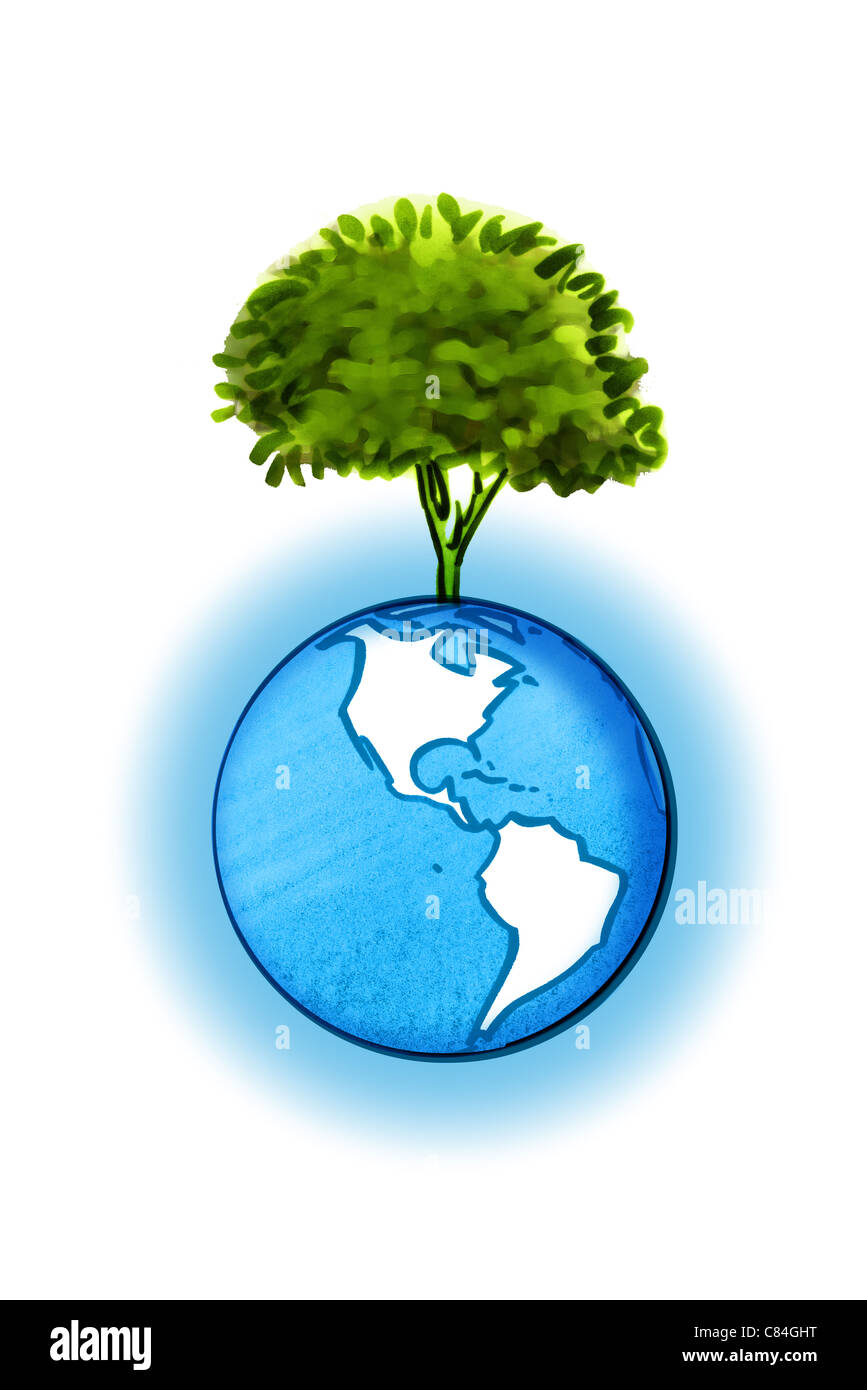 Tree Simple Sketch Of Earth