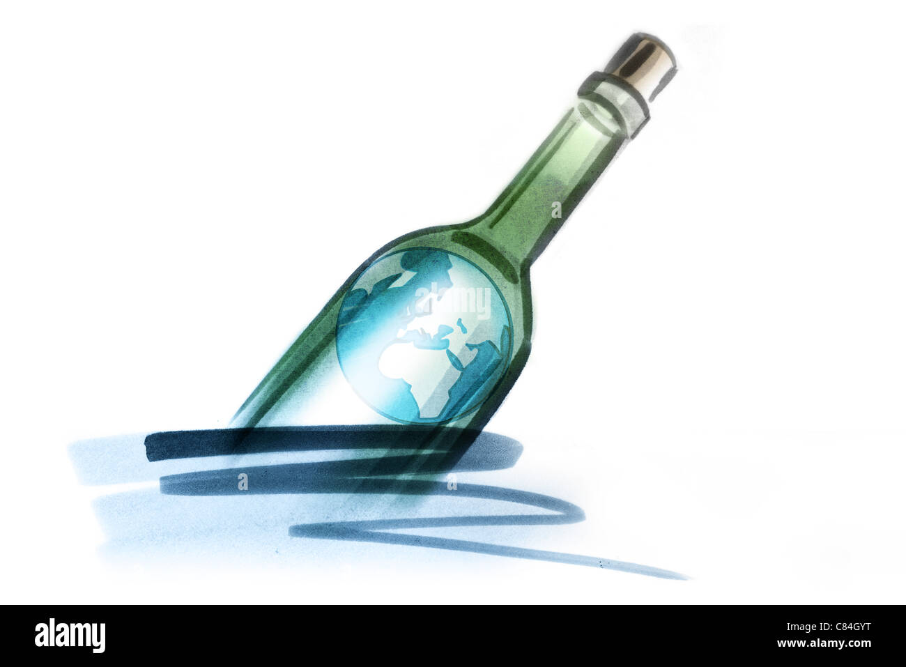 Globe in bottle Stock Photo - Alamy