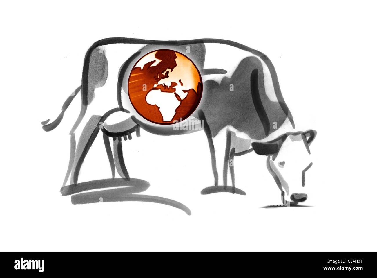 Earth inside of cow Stock Photo - Alamy